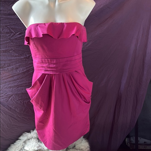 Jessica Simpson | Dresses | Jessica Simpson Pink Strapless Ruffled Midi ...